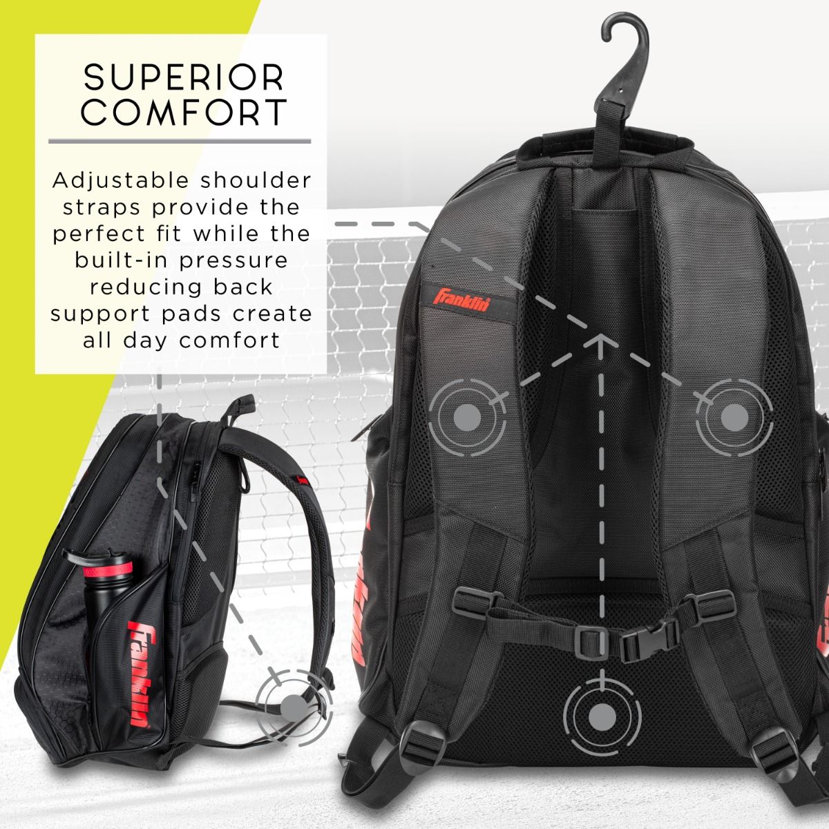 Franklin Sports Deluxe Competition Pro Backpack Pickleball Ben Johns B ...